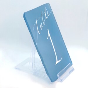 Sea Glass Table Numbers With Acrylic Stands - Etsy