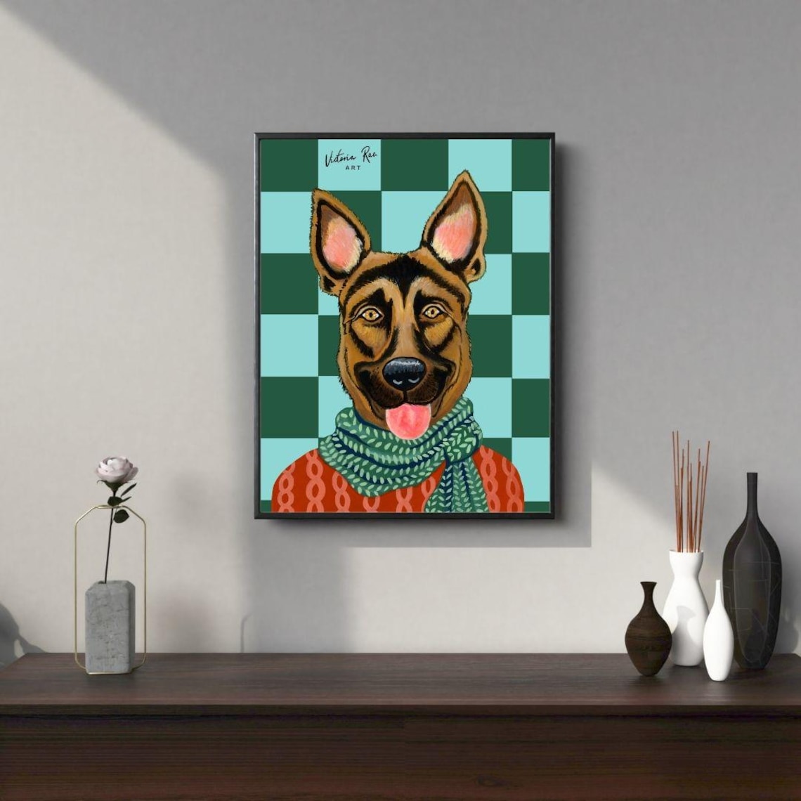 Riley Dog Art Print: Whimsical Doggy Dog Days Collection - Etsy