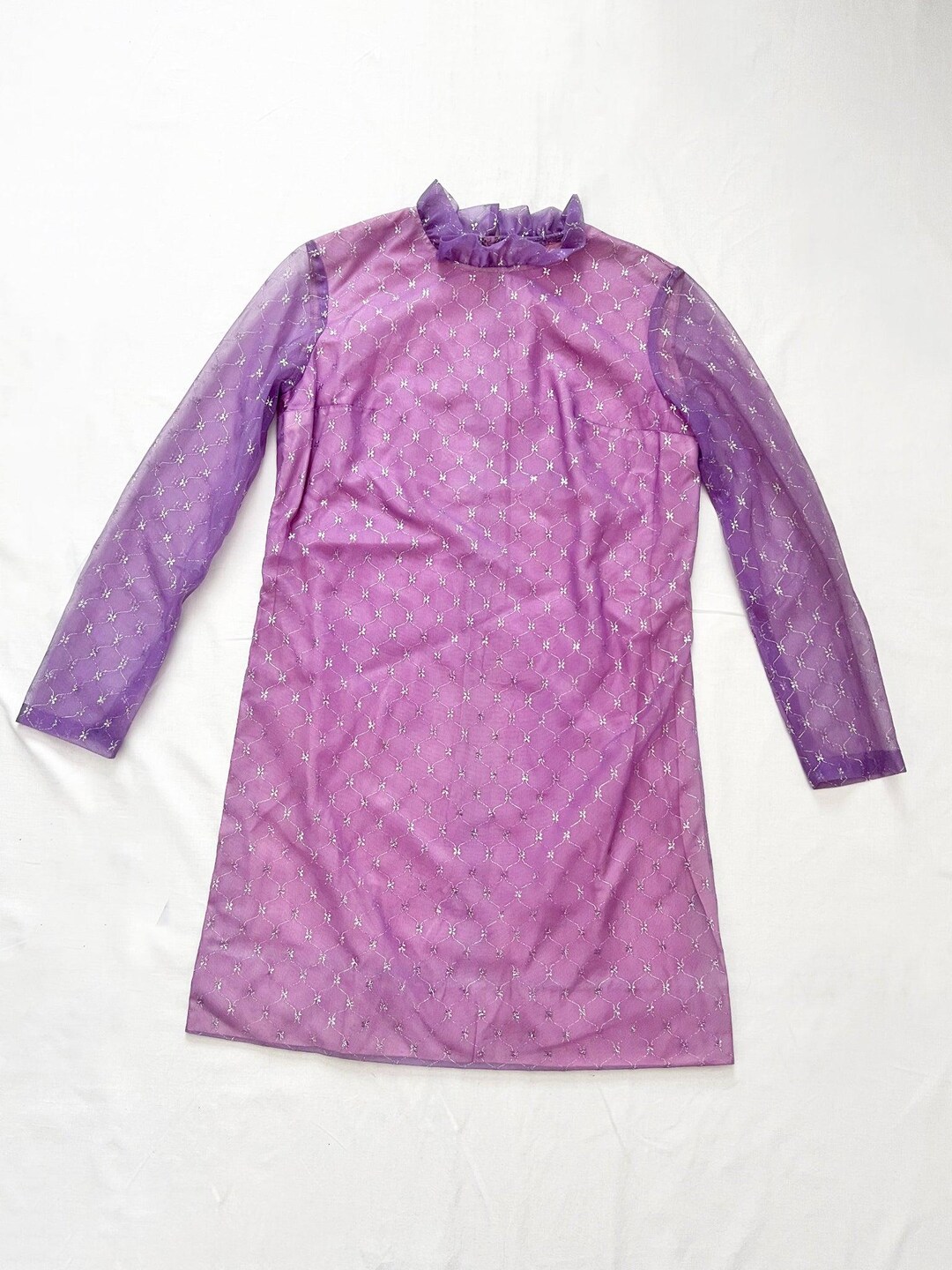 Vintage 60s Shimmery Purple Mini Dress, Size XS - Etsy