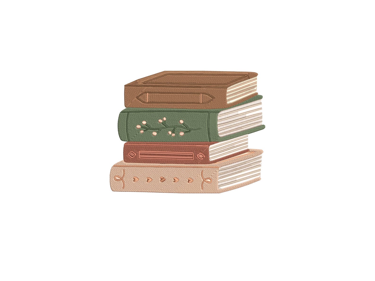 Stack of Books Embroidery Design: Reading Stitch Pattern (digital ...