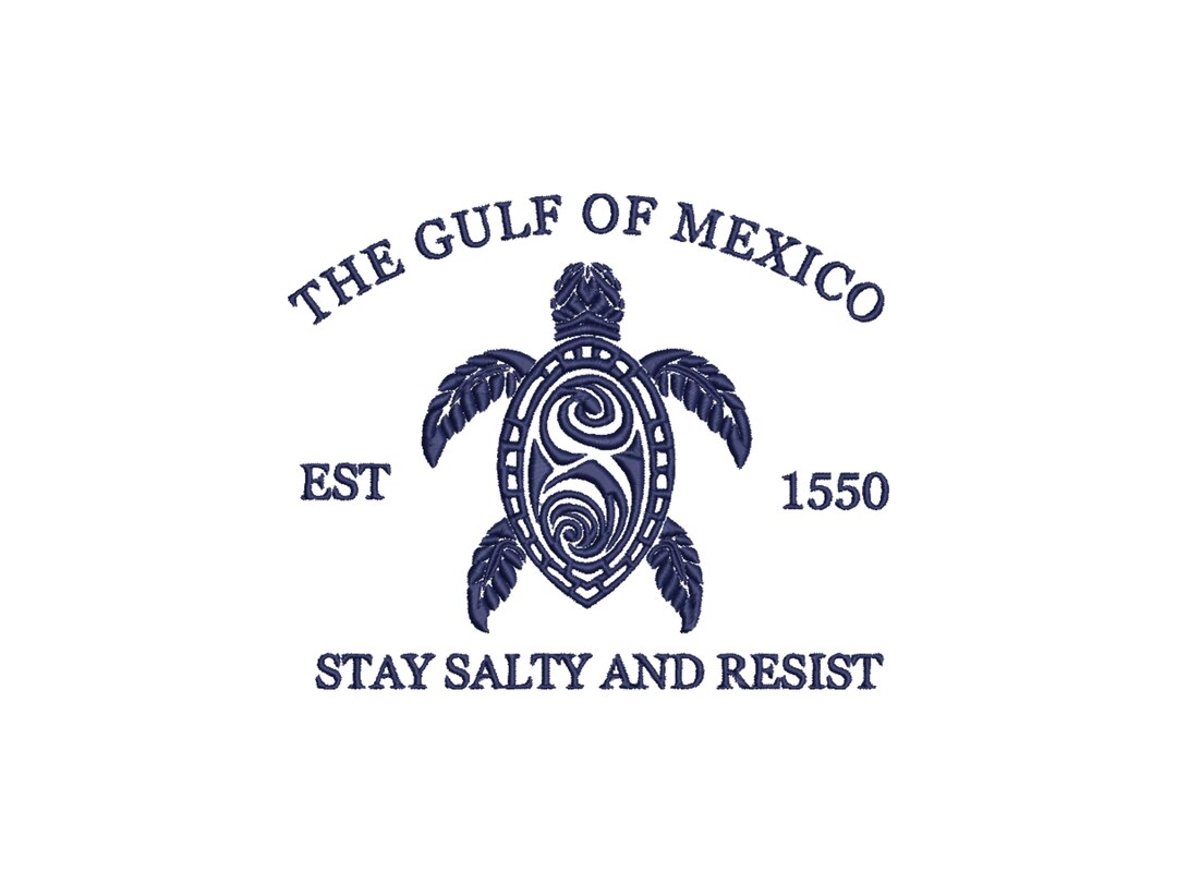 Gulf of Mexico Turtle Machine Embroidery File: Stay Salty Design ...