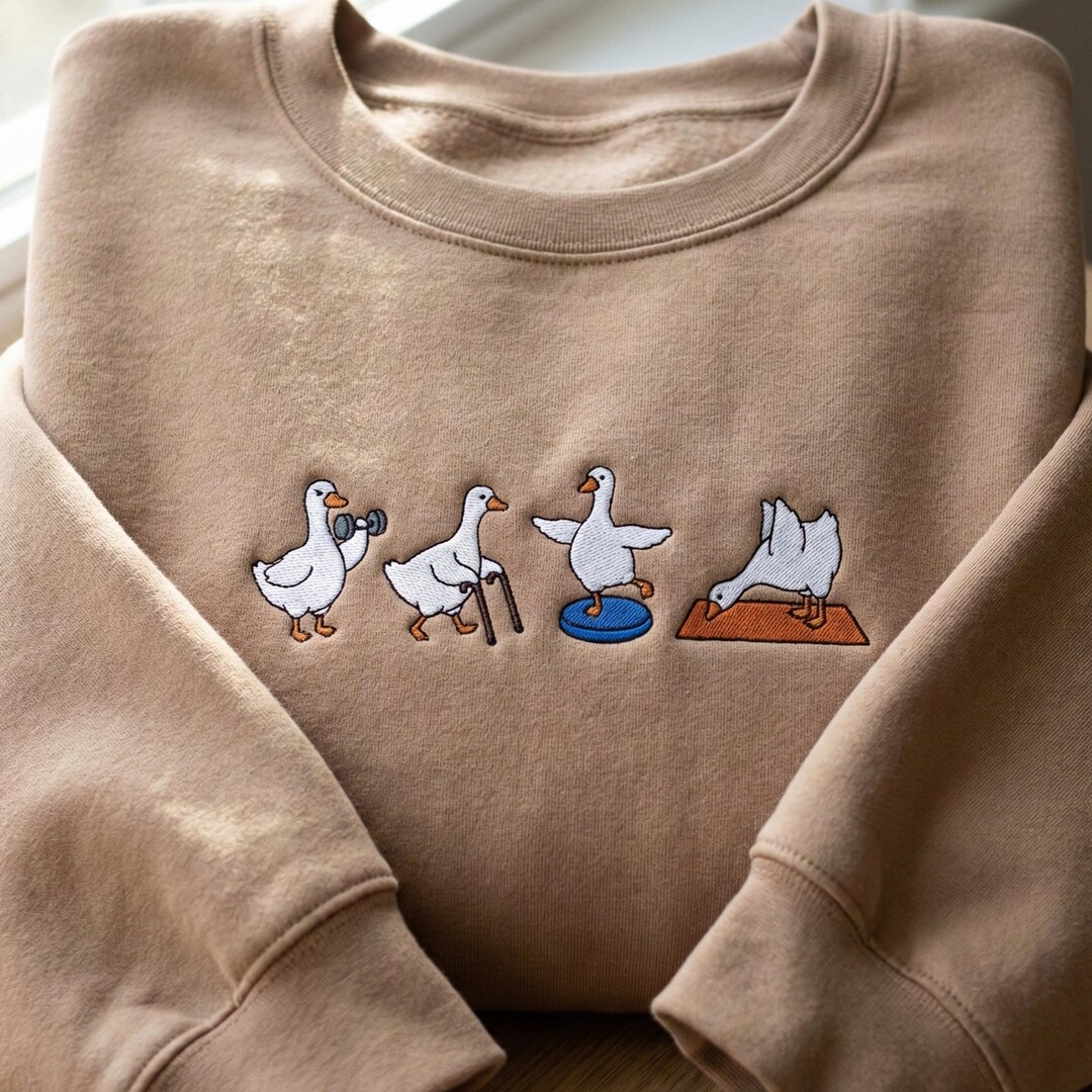 Physical Therapy Duck Embroidered Sweatshirt, Cute Rehab Exercise Duck ...