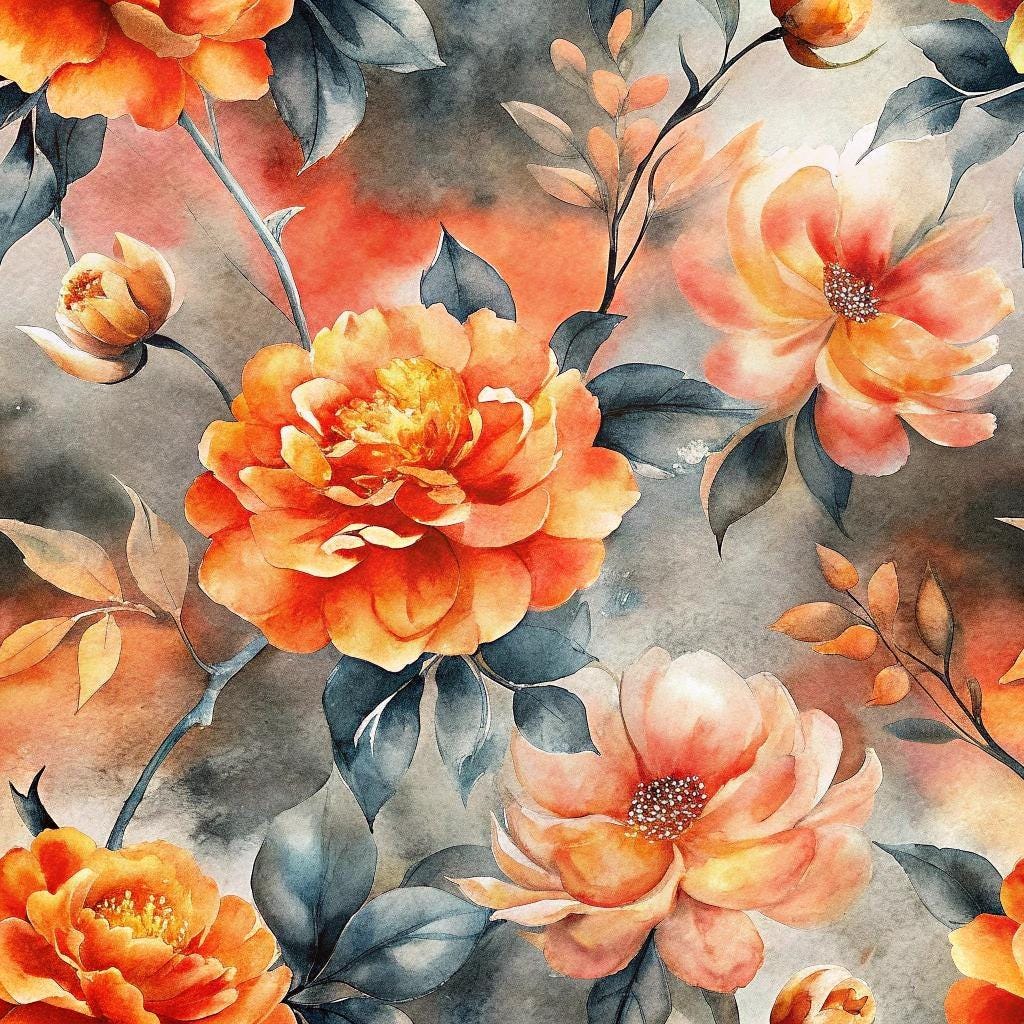 Peony Flower Patten Digital Print for Crafting and Design Projects - Etsy