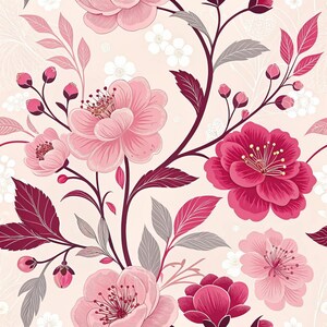 Peony Flower Patten Digital Print for Crafting and Design Projects - Etsy