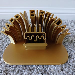 3D Printed Happy Birthday Cake Topper - Etsy