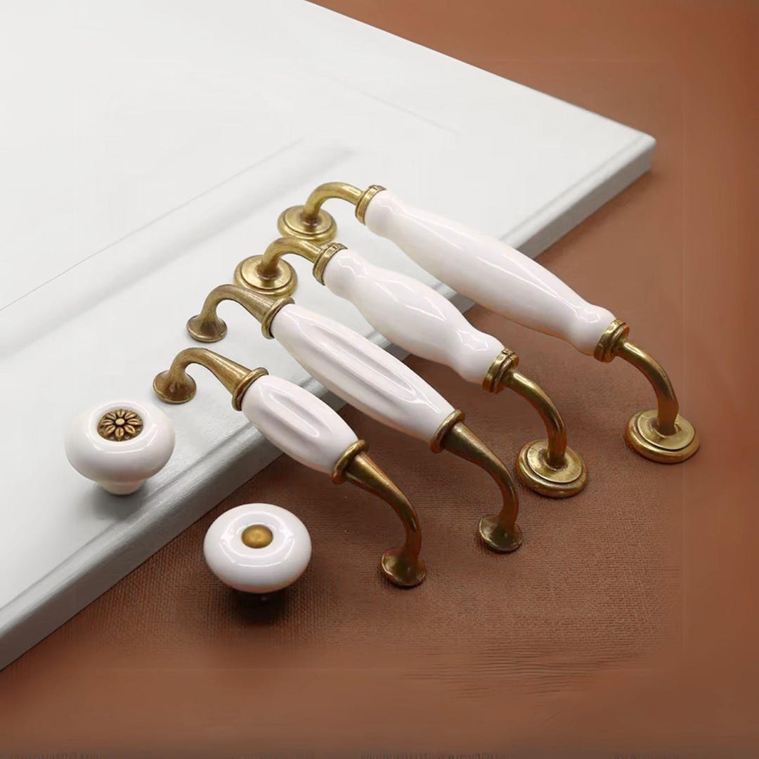 Coastal Vibe White Ceramic Cabinet Knobs & Drawer Knobs – Shell Design for Nursery – Whimsical ...