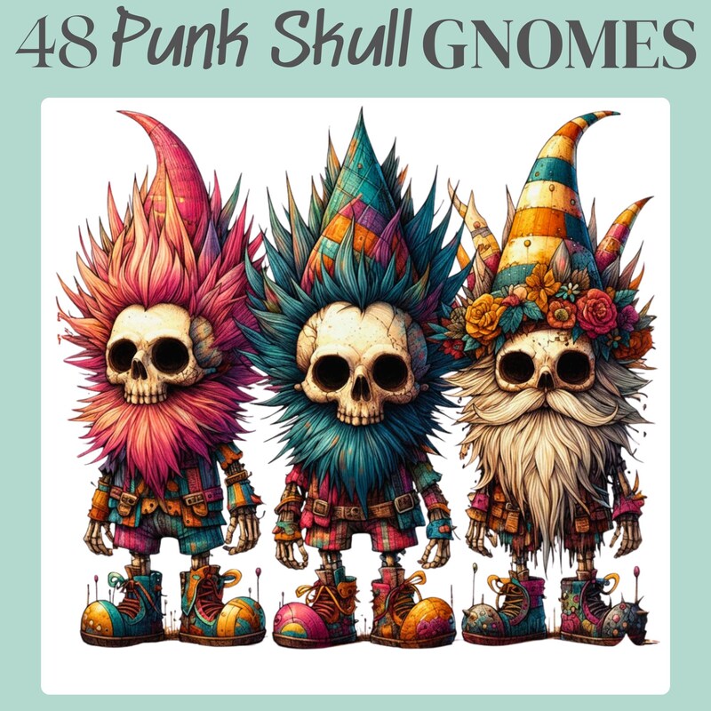 Skull Gnome Clipart - Etsy