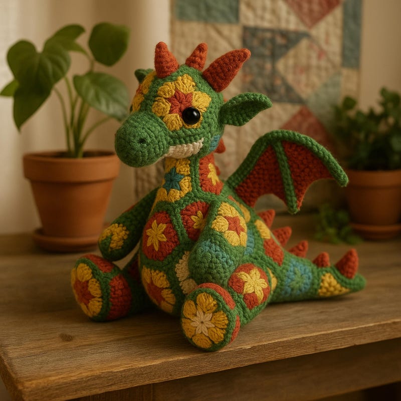 Crochet Motif Dragon - Etsy