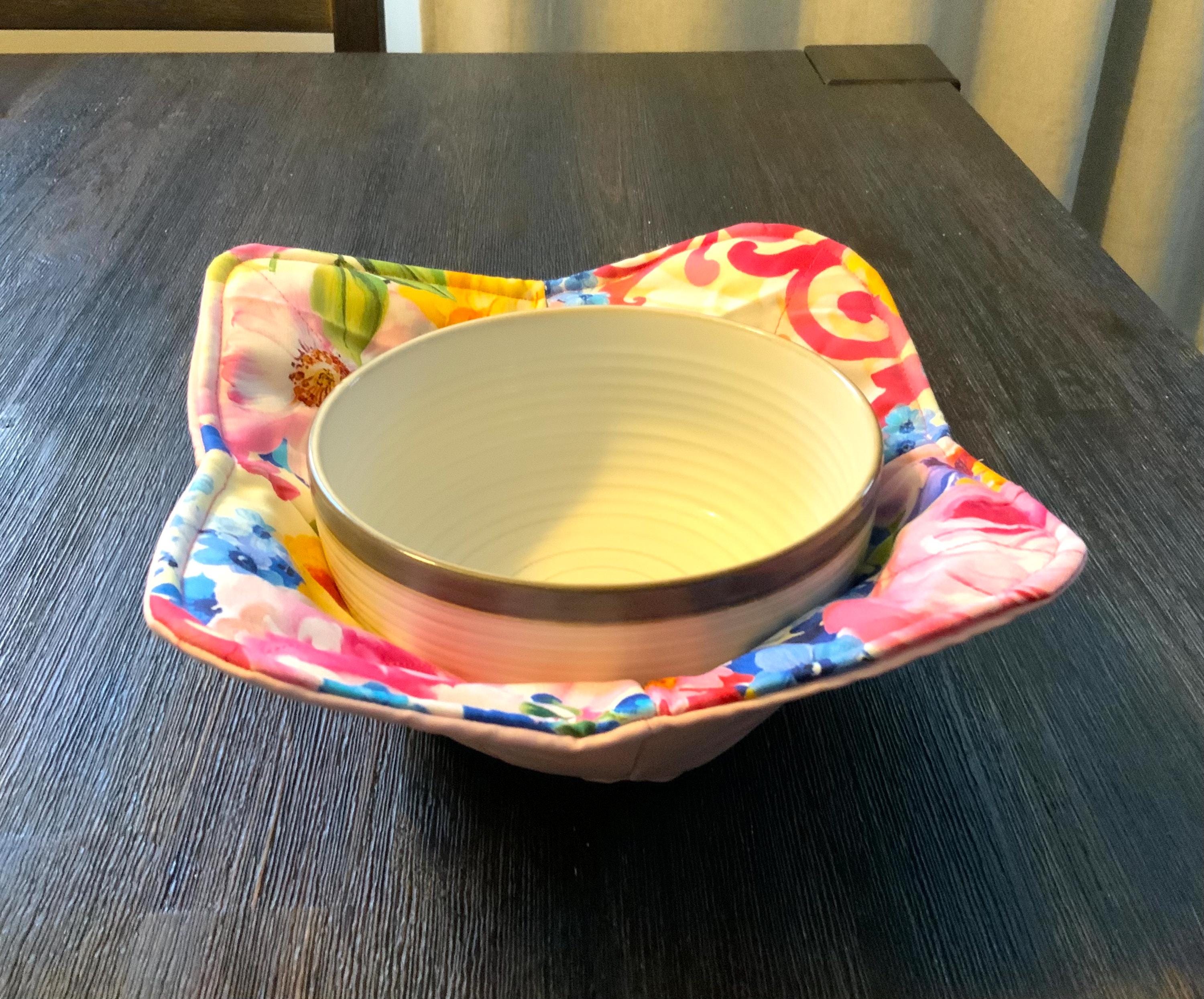 Reversible Cotton Floral Solid Bowl Cozy - Etsy