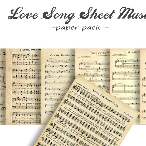 Sheet Music Papers Sheet Music Digital Paper Vintage Paper - Etsy