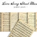 VINTAGE SHEET MUSIC - Digital Paper Pack - 7 Romantic Love Songs ...