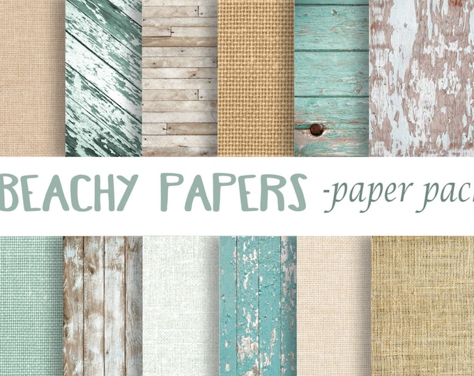Shabby Chic Beach Background Digital Paper Pack 12 Worn - Etsy