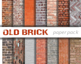 OLD BRICK WALLS Paper Pack Digital Papers 14 Brick Textures - Etsy