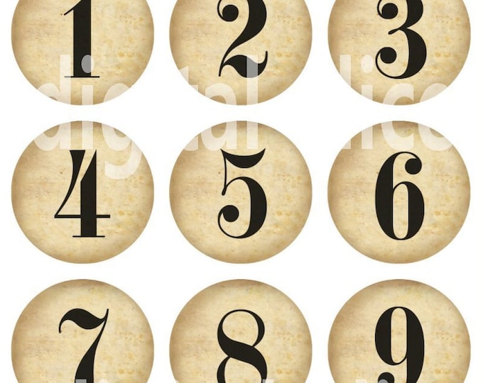 VINTAGE OLD NUMBERS Craft Circles Aged Parchment Paper - Etsy