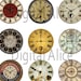 Vintage CLOCK DIAL FACES - 8 4 Inch Craft Circles - Instant Download ...