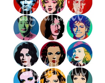 Printable Digital Collage Sheet POP ART Andy Warhol Paintings 1 and 2 ...