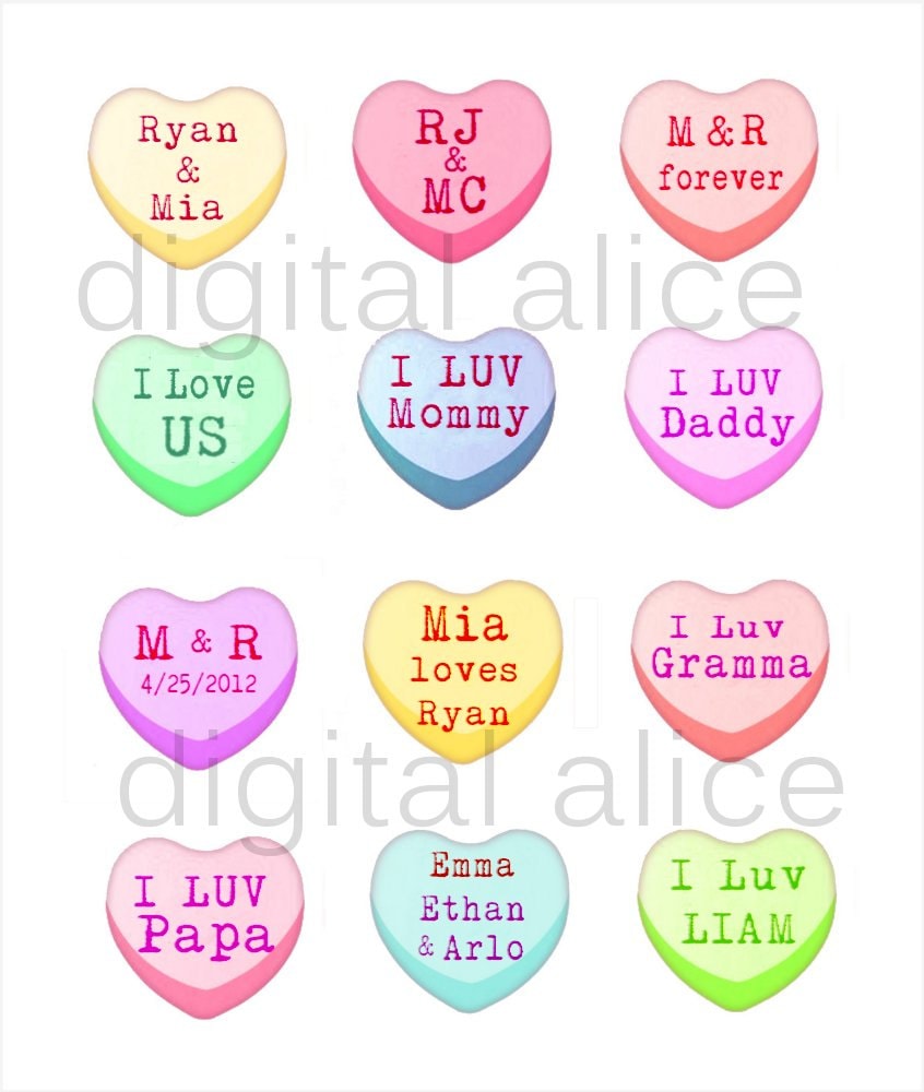 Your Personalized CANDY CONVERSATION HEARTS Personalized - Etsy