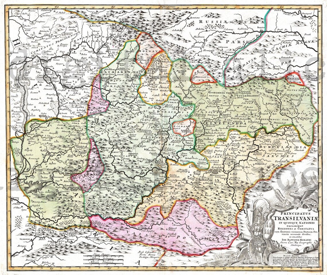 Vintage 1700's DRACULA MAP Transylvania No.1 Instant - Etsy