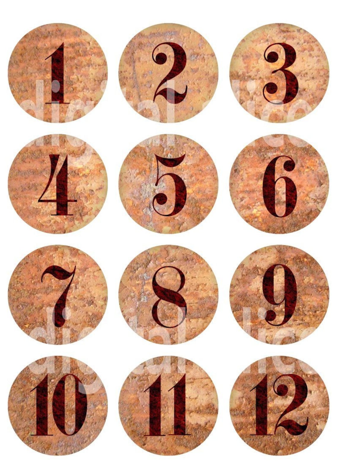 Old RUSTY NUMBERS Craft Circles Vintage METAL Numbers - Etsy