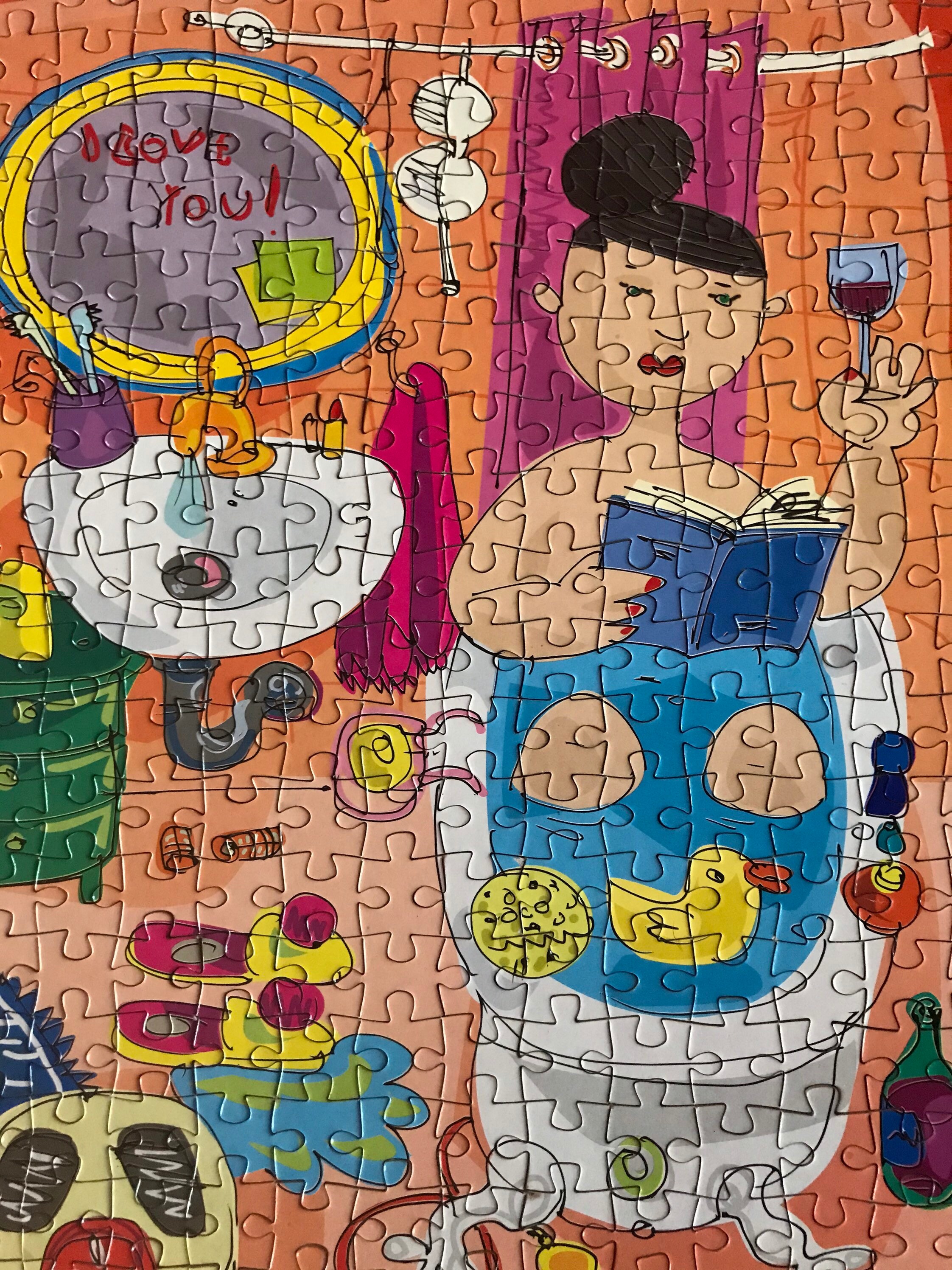 ROMPECABEZAS Lady in Bath rompecabezas único funky 300 | Etsy