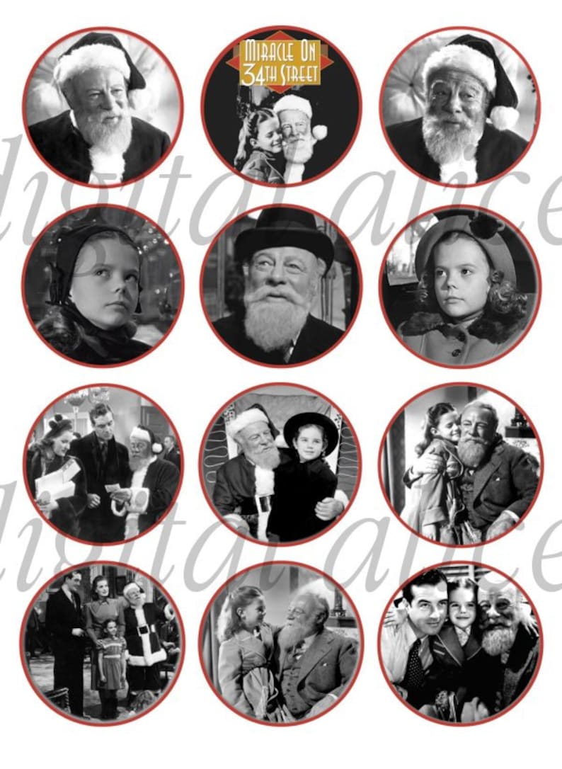 MIRACLE on 34th STREET - SANTA Craft Circles - Instant Download Digital ...