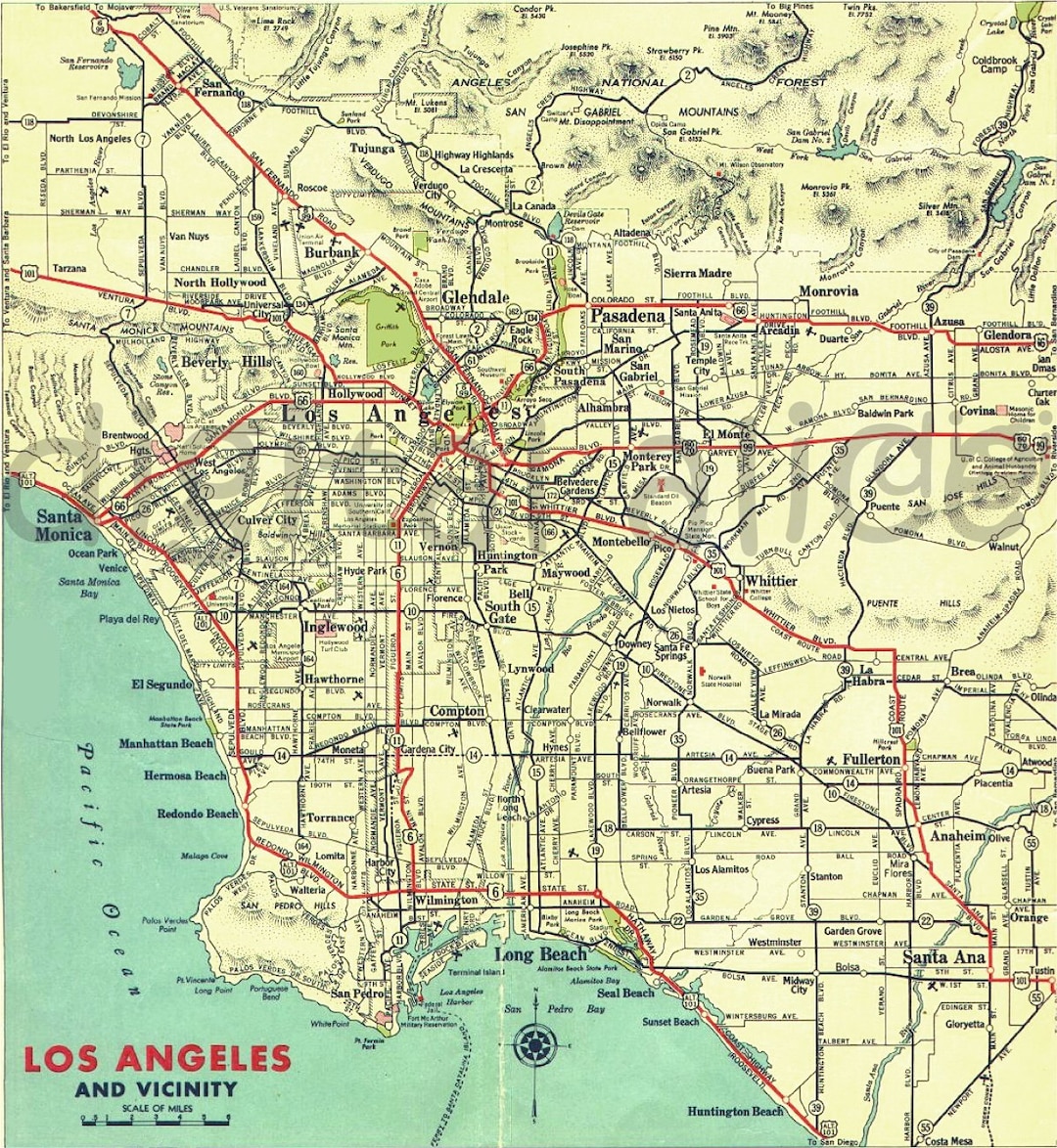 Los Angeles Digital Map - Printable Map Download - City of LA ...