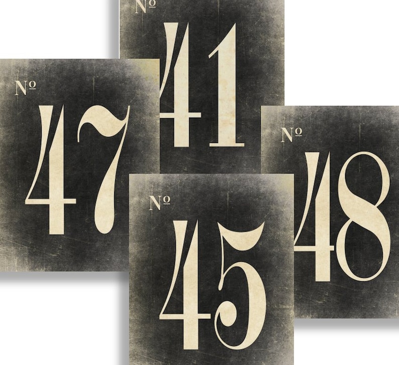 Chalkboard Numbers - VINTAGE NUMBERS PAPER Chalk Board Download - 40-49 ...