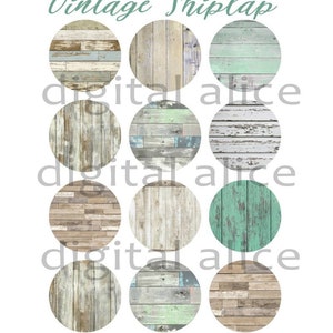 Vintage Shiplap WOOD DIGITAL PAPER Tags and Circles - Printable Papers ...