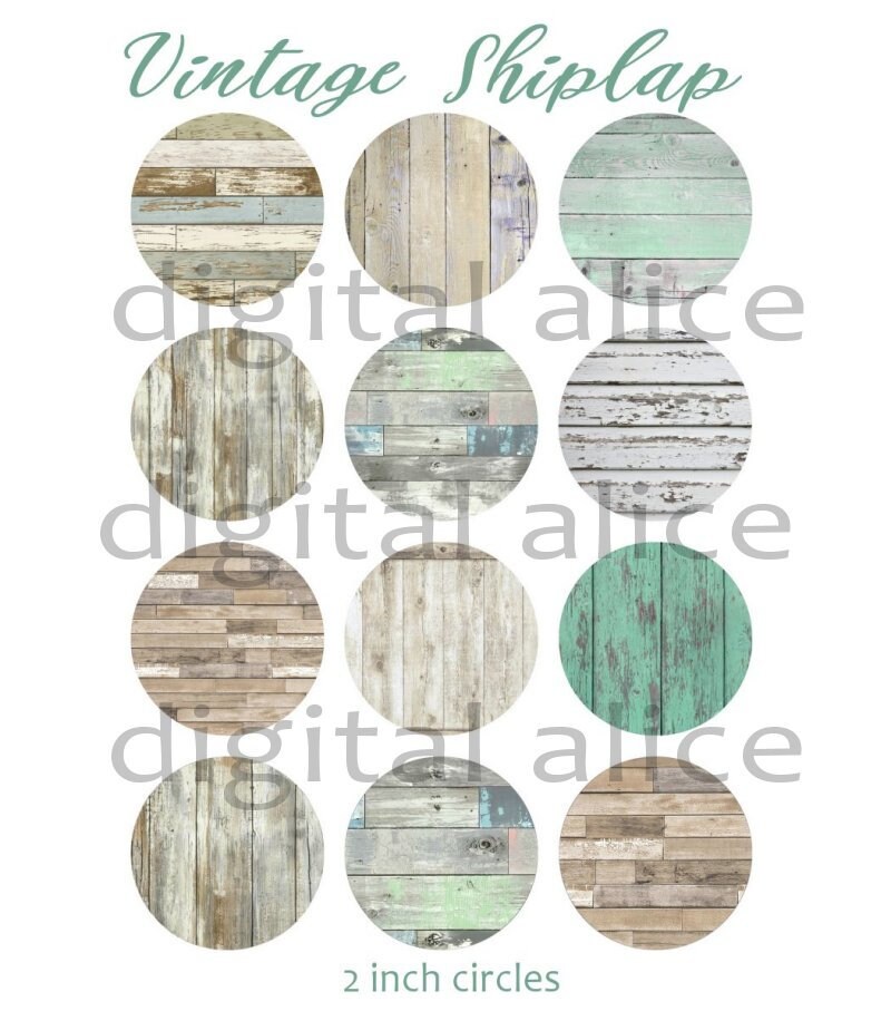 Vintage Shiplap WOOD DIGITAL PAPER Tags and Circles | Etsy