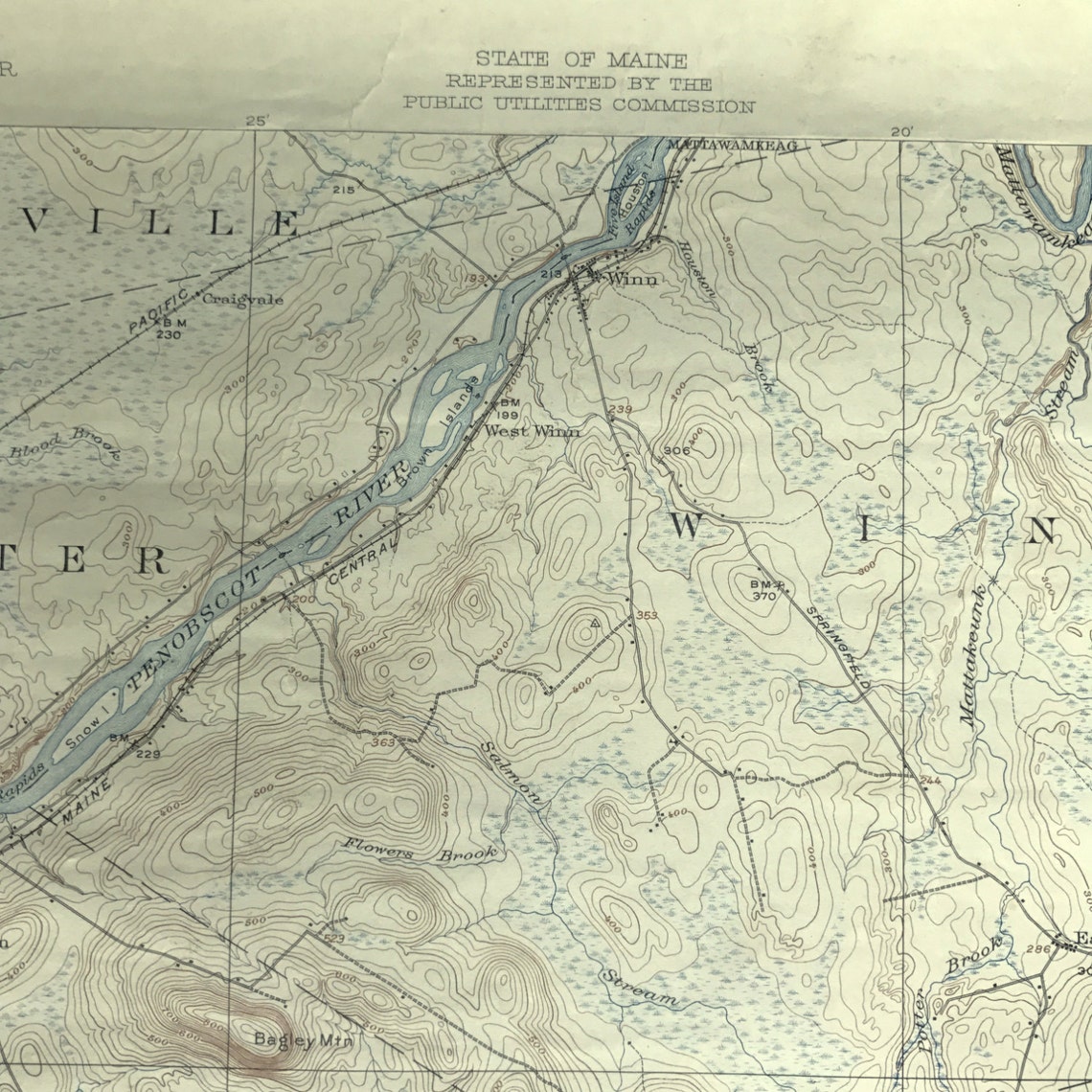 VINTAGE MAINE MAP 1935 Topographic Us Department Geological | Etsy
