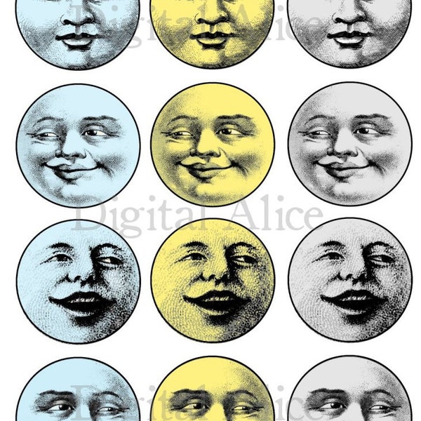 Moon Face Download - Etsy