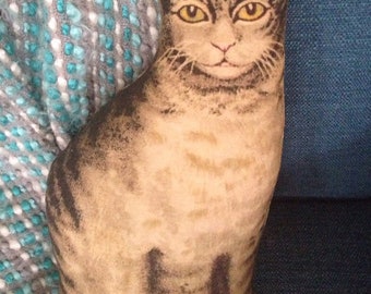 Primitive TABBY CAT Pillow DOLL 1892 Reproduction Litho Rag - Etsy