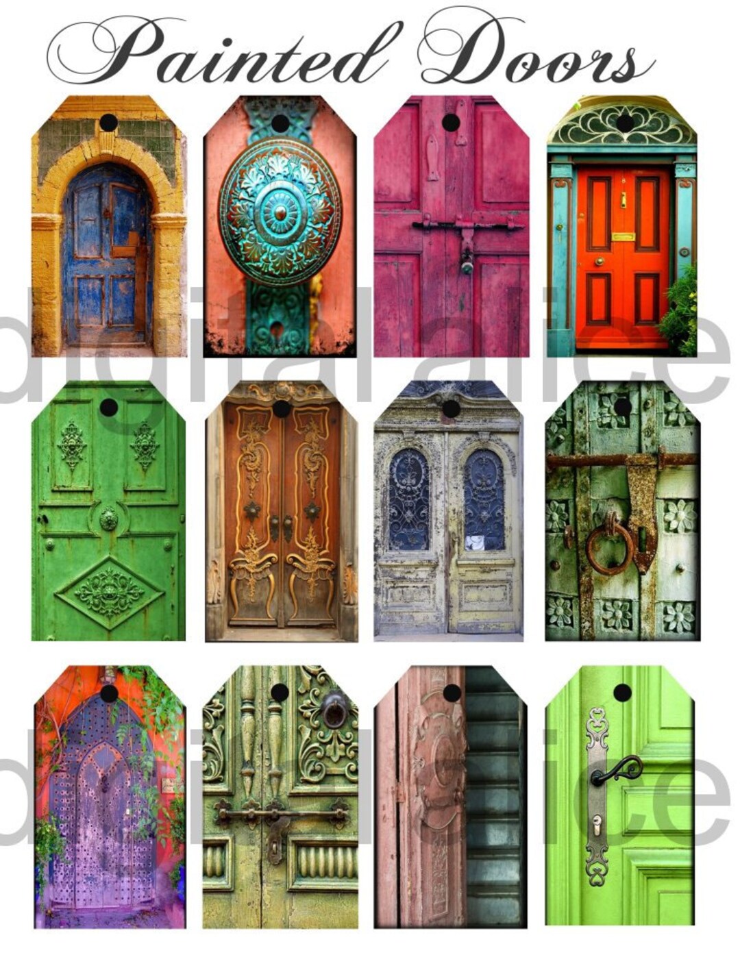 VINTAGE DOOR TAGS - Instant Download Digital Printable Cards , Hang ...
