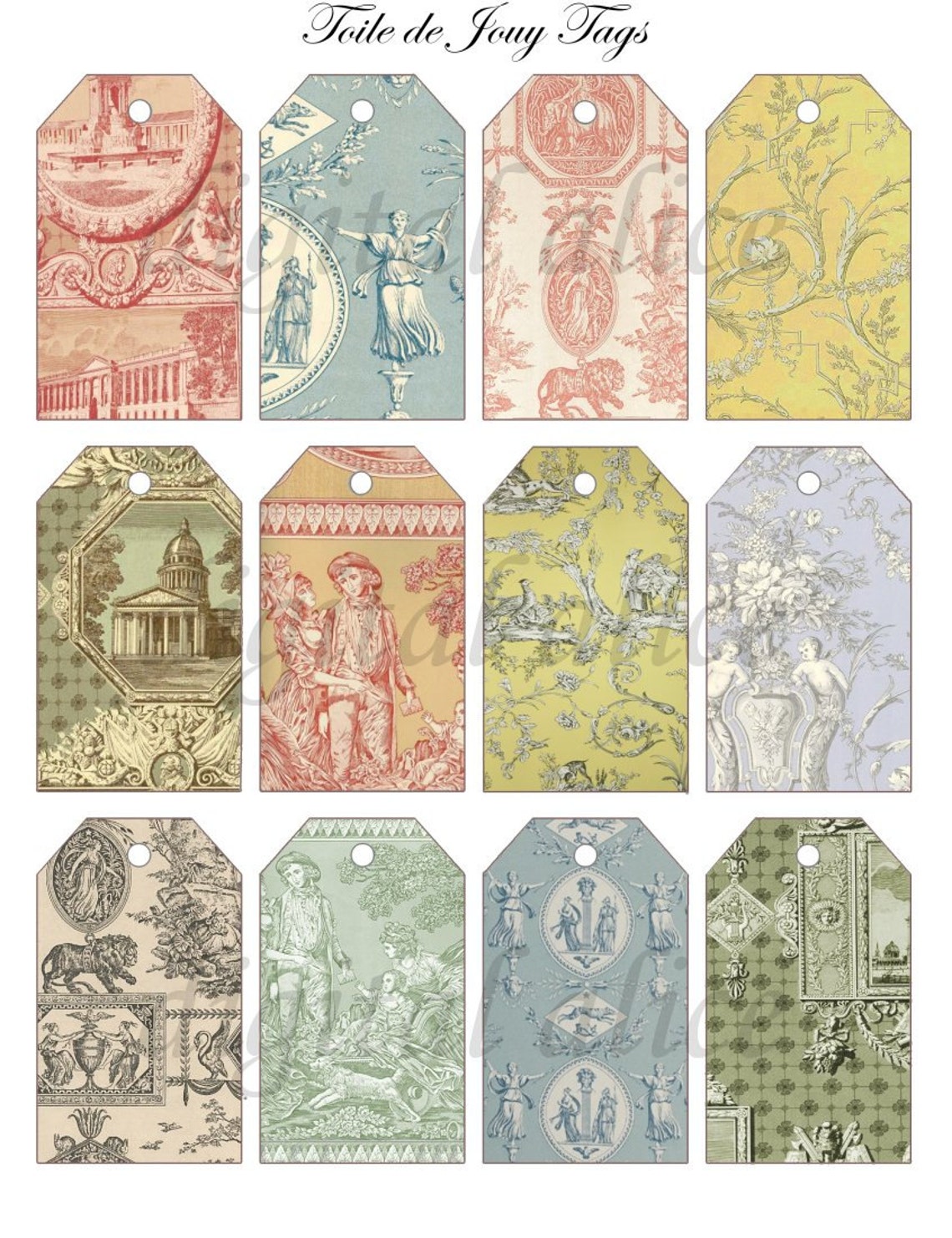 CHRISTMAS CAROL TAGS - Xmas Music Gift Tags - Instant Download Digital ...