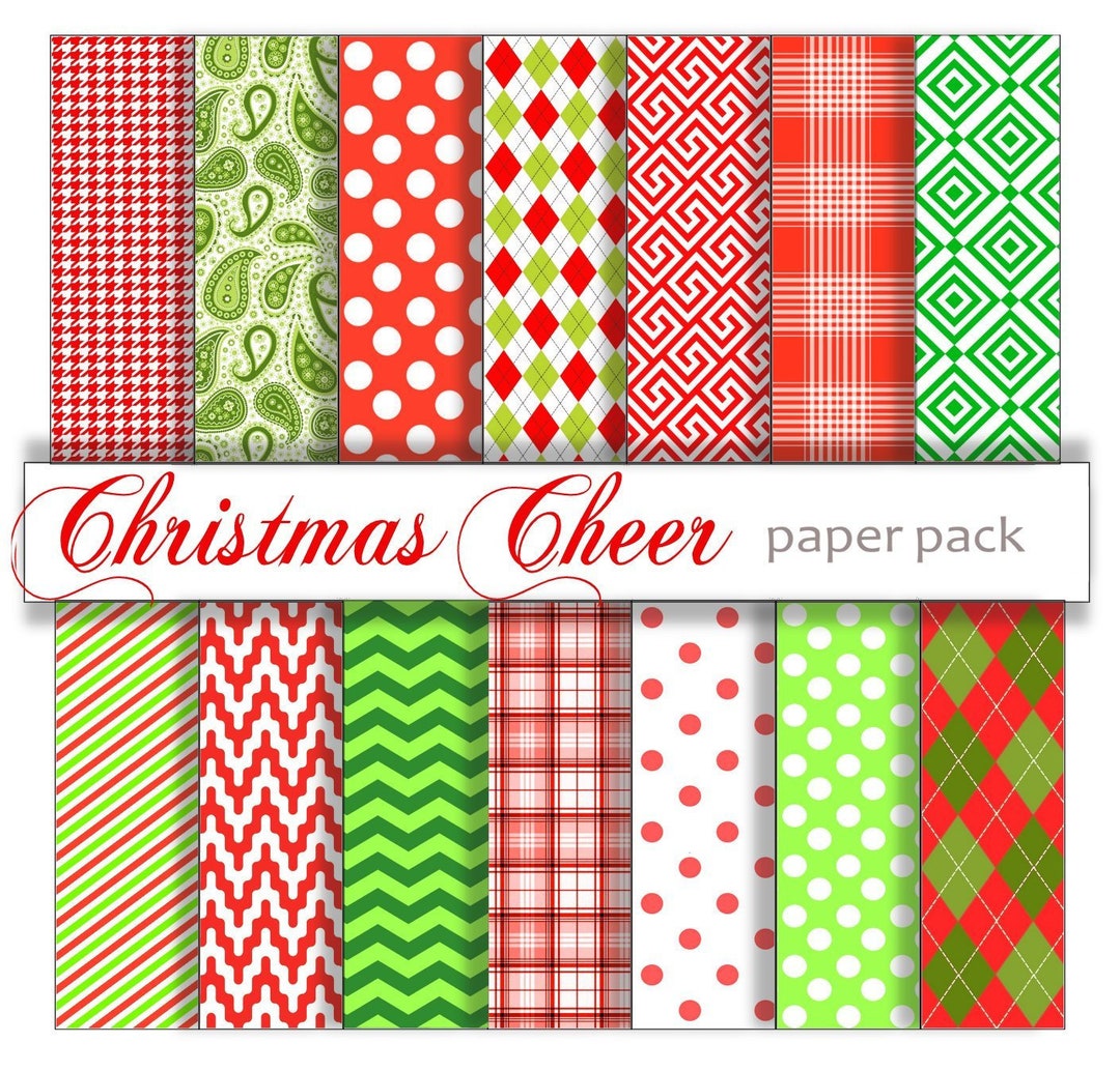 MERRY CHRISTMAS PAPERS Digital Printable Xmas Backgrounds, Xmas Crafts ...