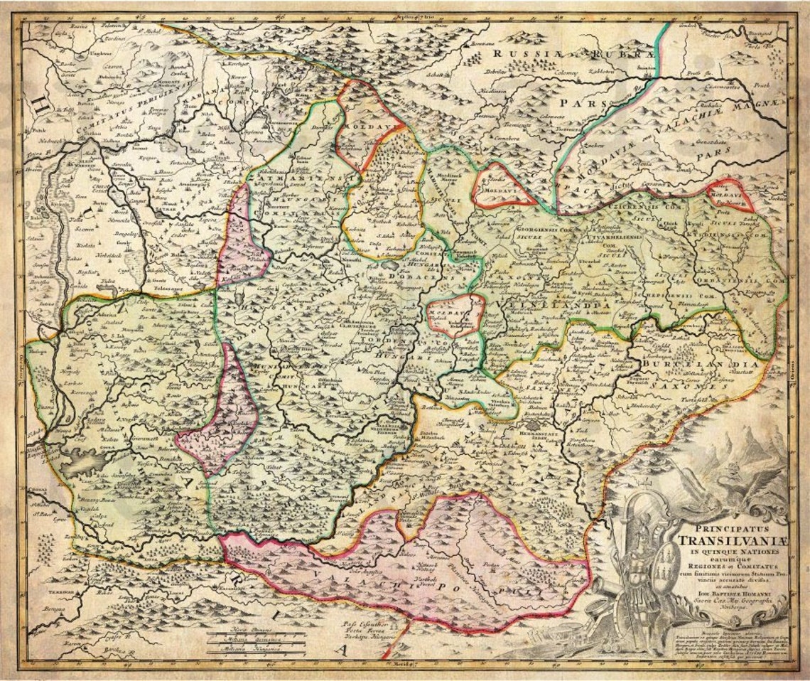 Vintage 1700's DRACULA MAP Transylvania No.1 Instant - Etsy UK
