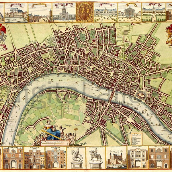Pictorial Map of England Printable - Etsy