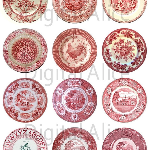 Red Transferware - Etsy