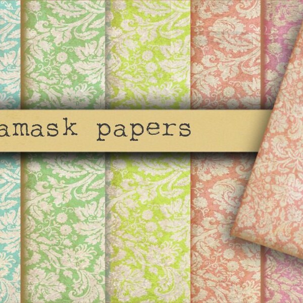 Damask Digital Paper - Etsy