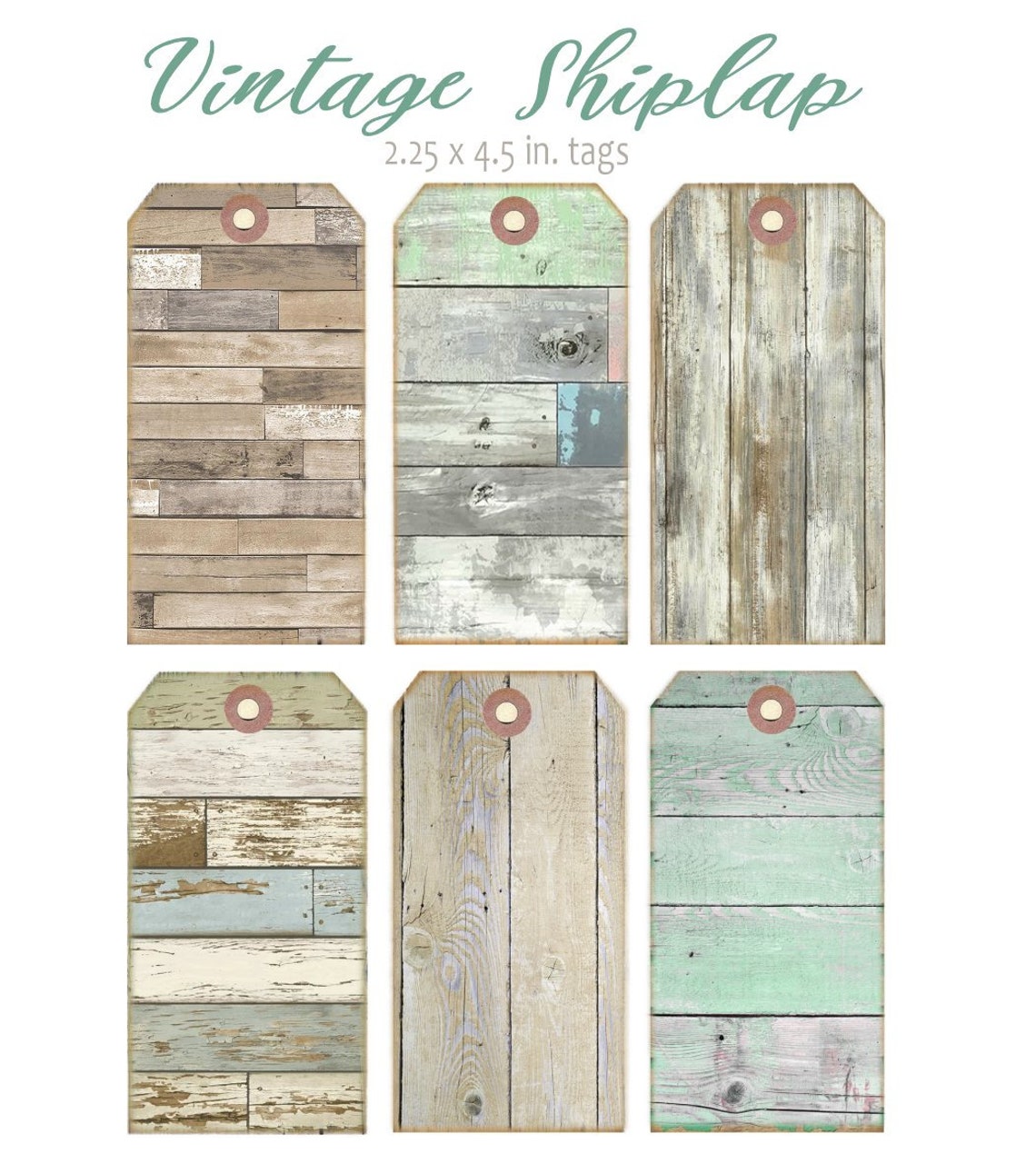 Vintage Shiplap WOOD DIGITAL PAPER Tags and Circles | Etsy