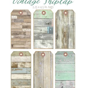 Vintage Shiplap WOOD DIGITAL PAPER Tags and Circles - Printable Papers ...