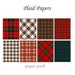 PLAID PAPERS - Green Scottish Tartans and Xmas Plaids - Digital Paper ...
