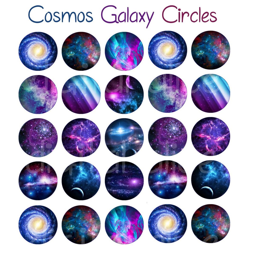 GALAXY COSMOS Digital Collage Sheet, Star Field, Universe Craft Circles ...