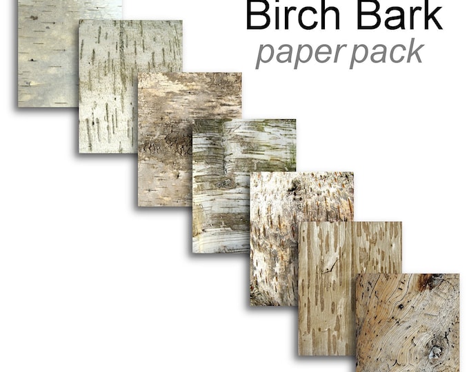 BIRCH BARK Paper Pack Digital Paper Pack 7 Birch Tree Bark Printable ...