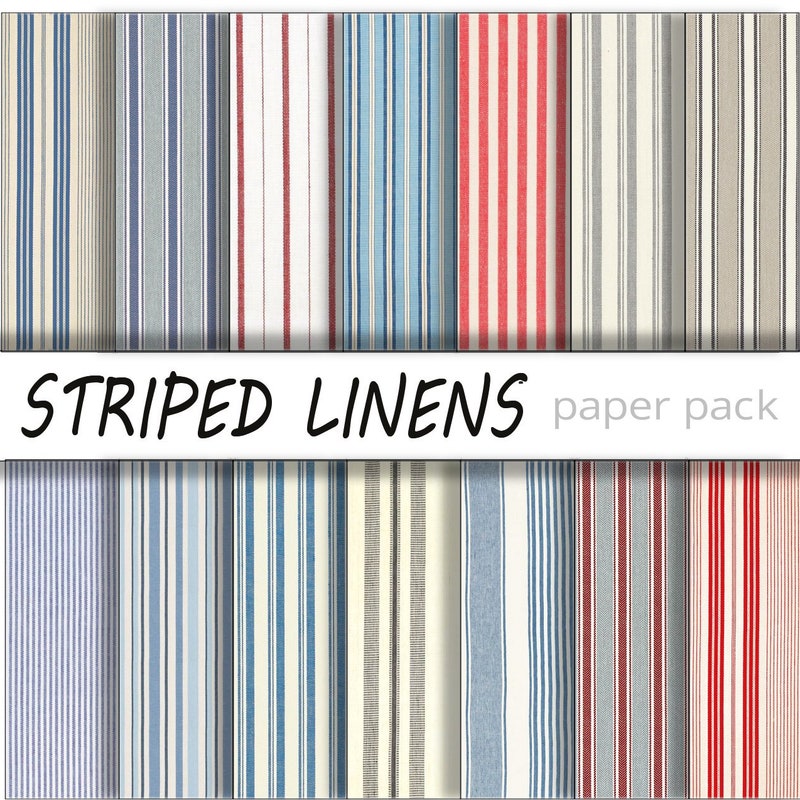 Striped Linen Fabric - Etsy