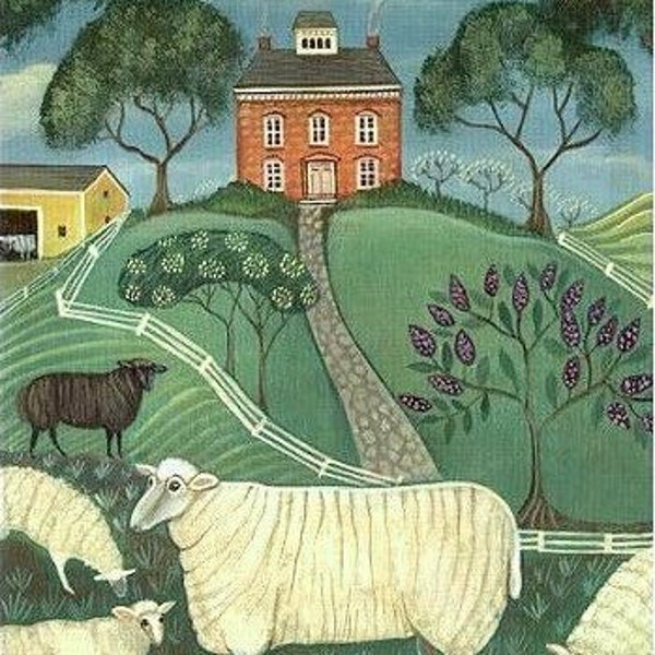 Folk Art Sheep - Etsy