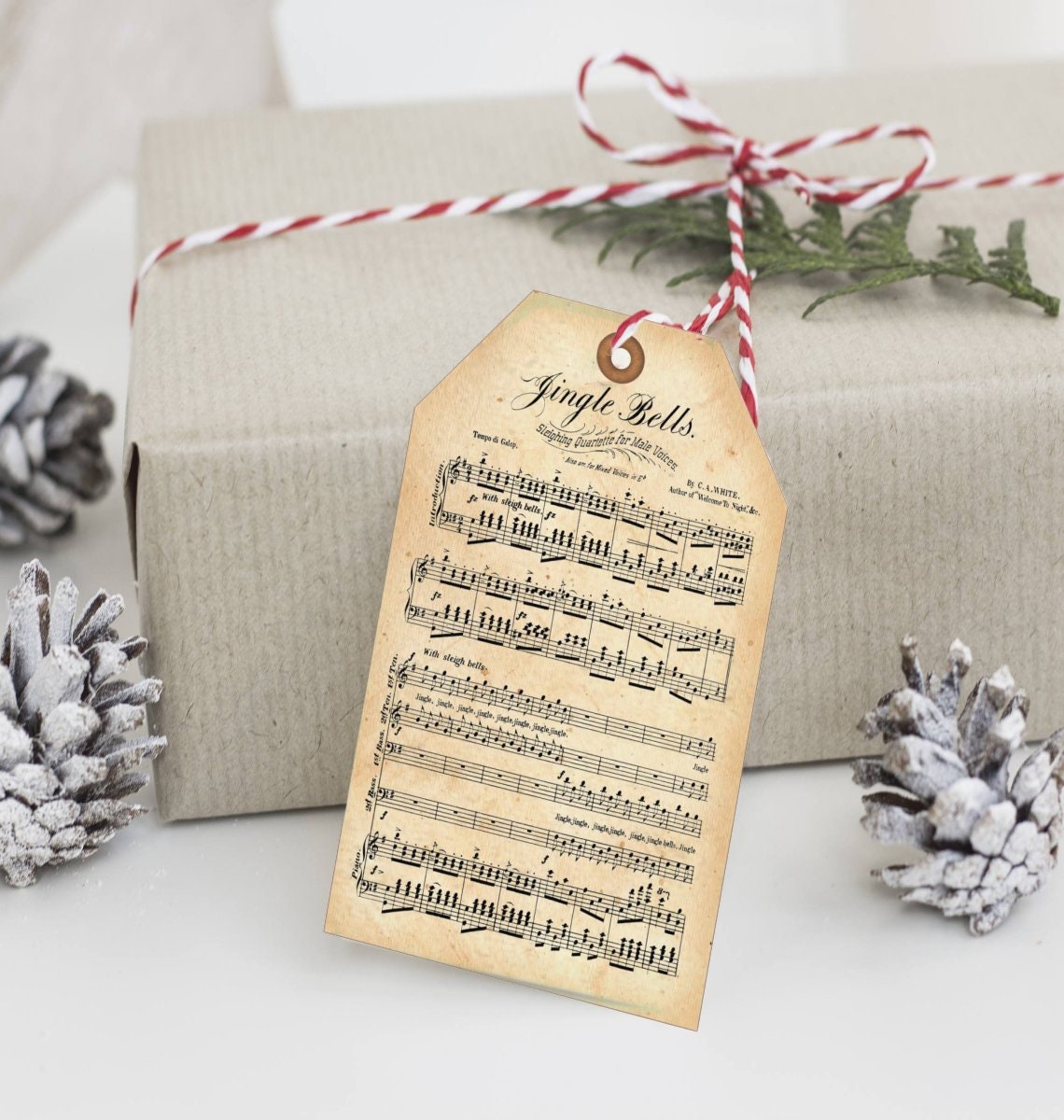 CHRISTMAS CAROL TAGS Xmas Music Gift Tags Instant Download - Etsy