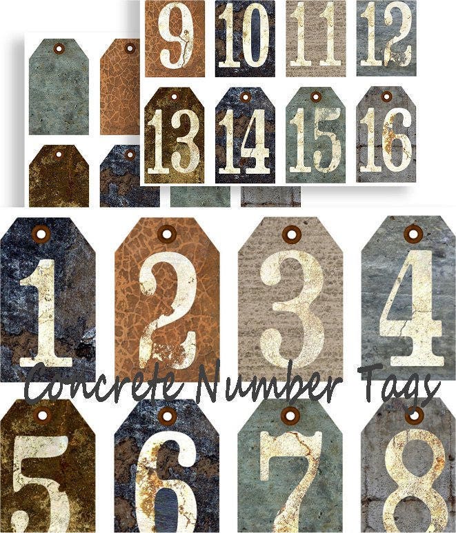INDUSTRIAL LOOK HANGTAGS, Concrete, Stone Write on Blank Tags for Chalk ...