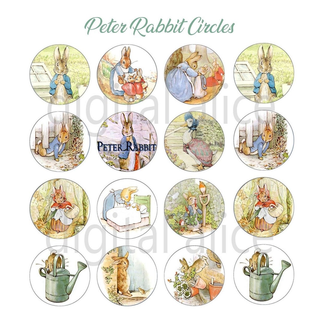 PETER RABBIT Craft Circles - Vintage Beatrix Potter Bunny - Instant ...