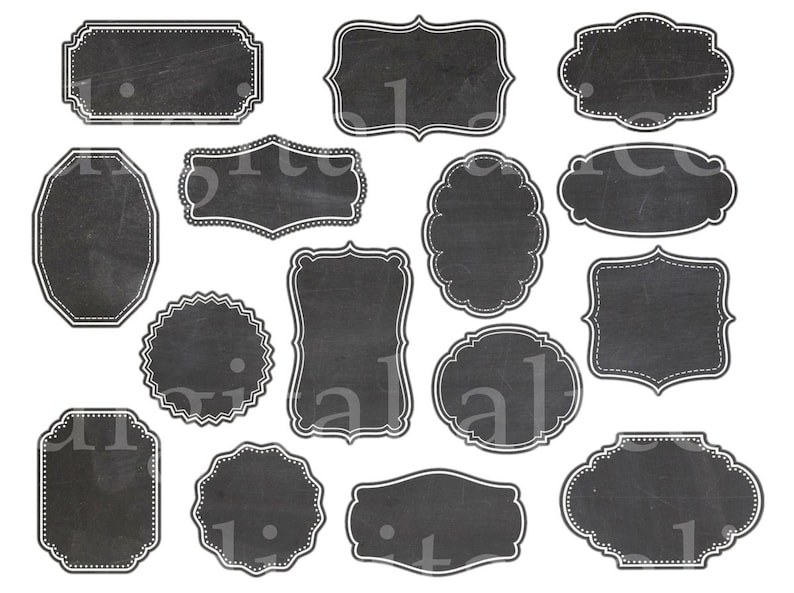 DIGITAL CHALKBOARD FRAMES and Borders - Digital Chalk Board Labels Tags ...